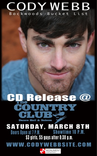 Cody Webb represented by Monument Entertainment